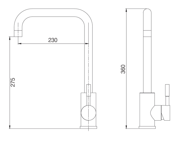 F08 Premium Stainless Steel Single Lever Kitchen Mixer Tap